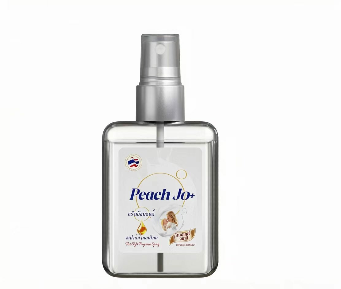 Спрей для белья и текстиля Peach Jo+ J91633 с ароматом миндального молока, 90 мл