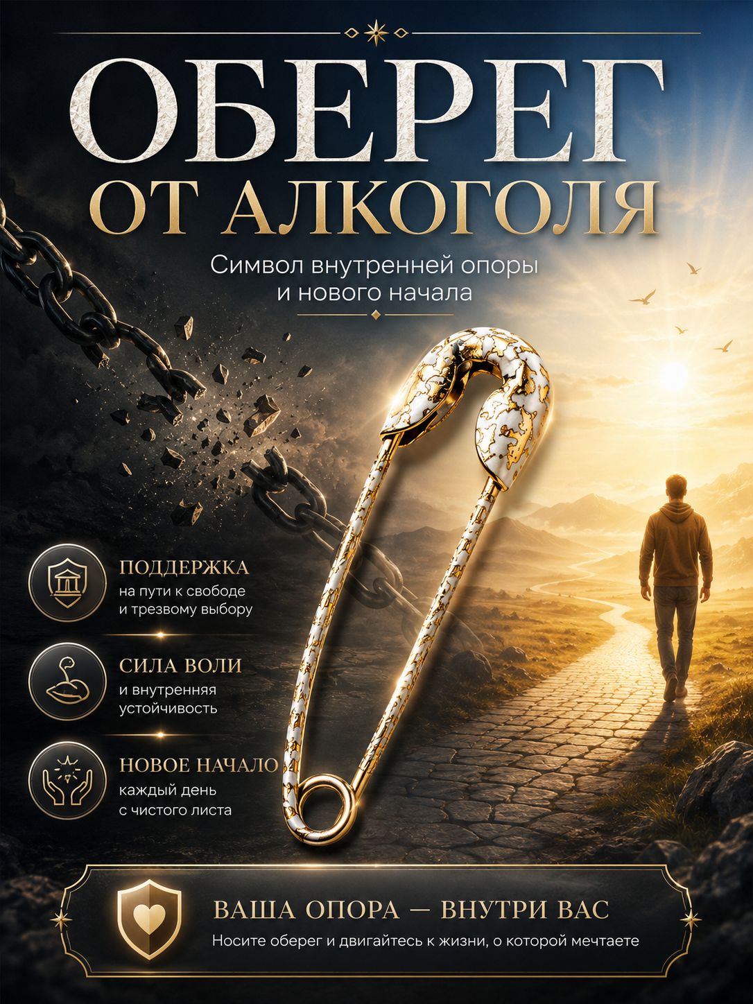 Оберег от алкоголя сувенир с символикой трезвости