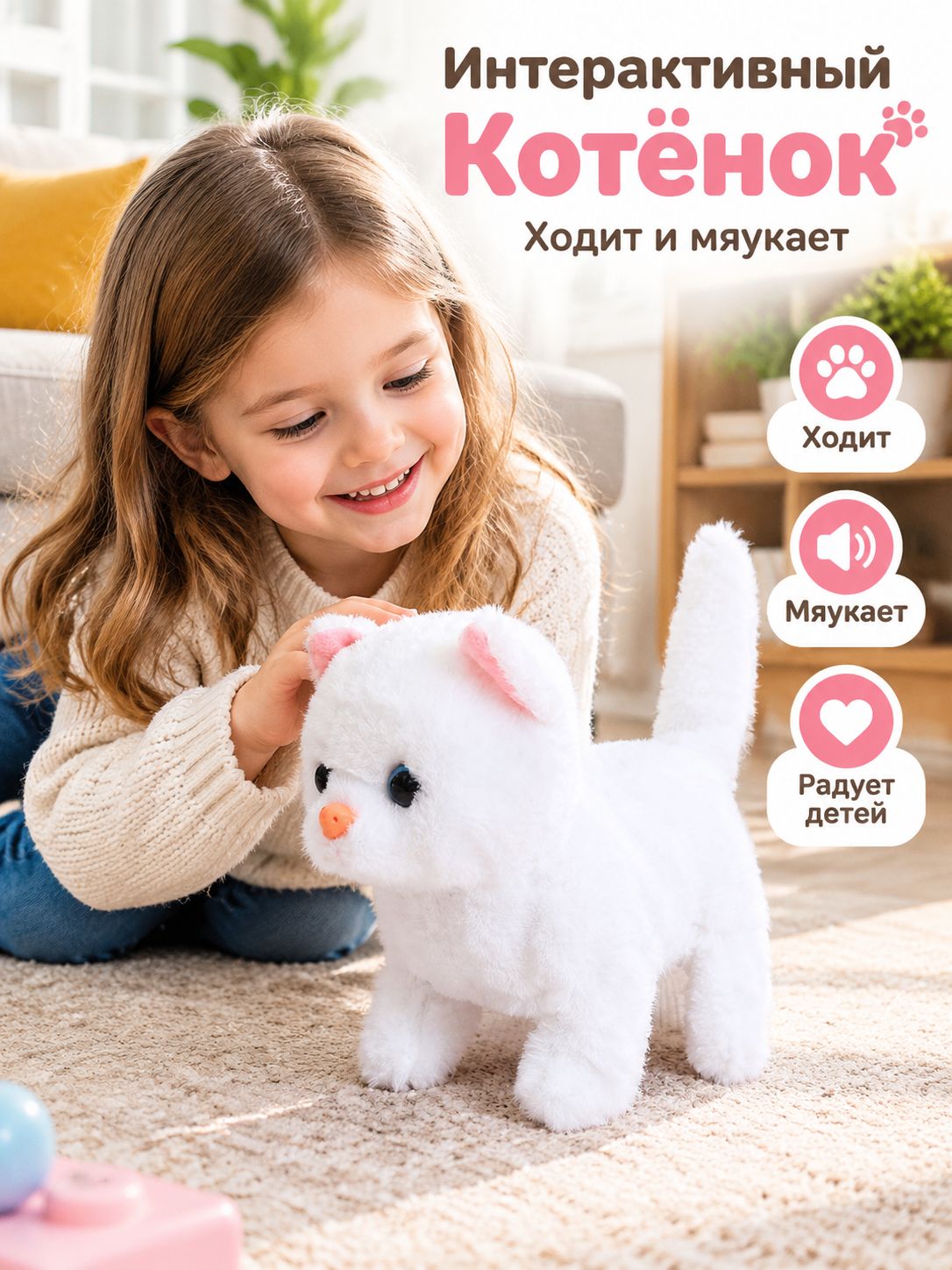 Мягкая игрушка интерактивная собака коричневая Тяф, 18 см; робот собачка для девочки и мальчика