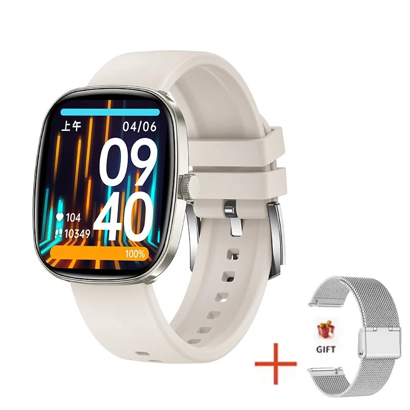Умные часы Smart Watch 2025, 1.83", Bluetooth, серебристый ремешок
