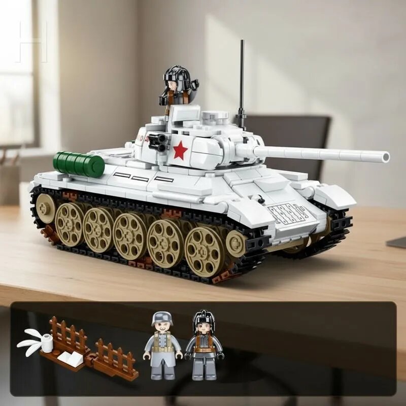 Армейская серия Sluban/M38-B0978 Зимнее контрнаступление/Средний танк T34-85 (518 единиц)