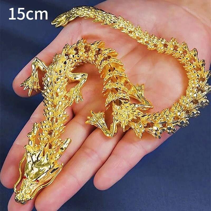 Металлическая статуэтка дракона Желтый, 38cm, Golden Dragon