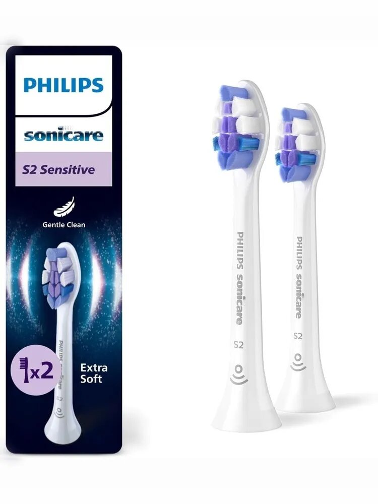 Насадки для щётки Philips HX6052/87 Sonicare Sensitive 2 шт. запасная насадка, белая