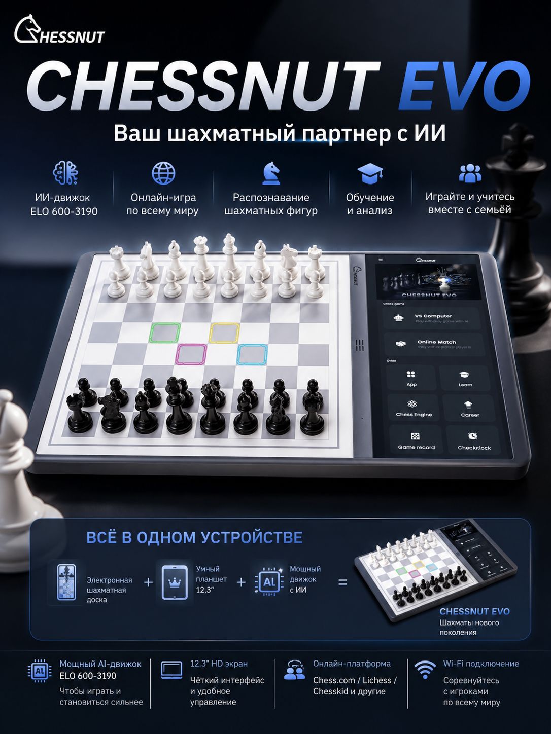 Умная шахматная доска / Chessnut EVO