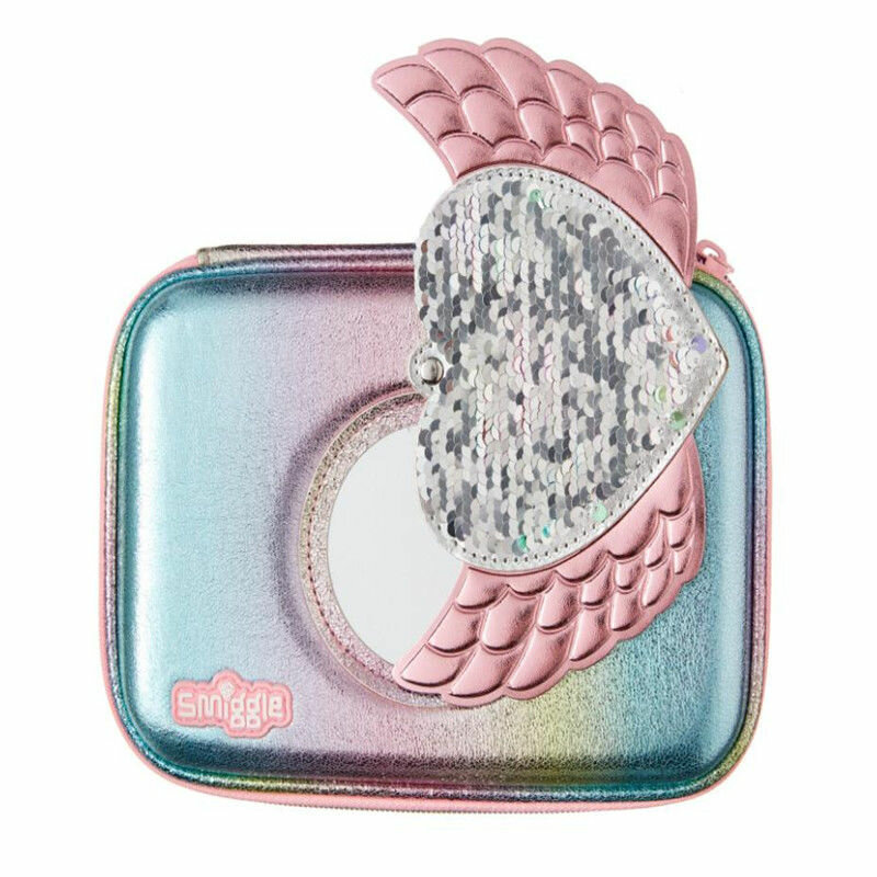 Smiggle Пенал с сердцем и зеркалом для детей — многофункциональный органайзер для канцелярии с зеркалом