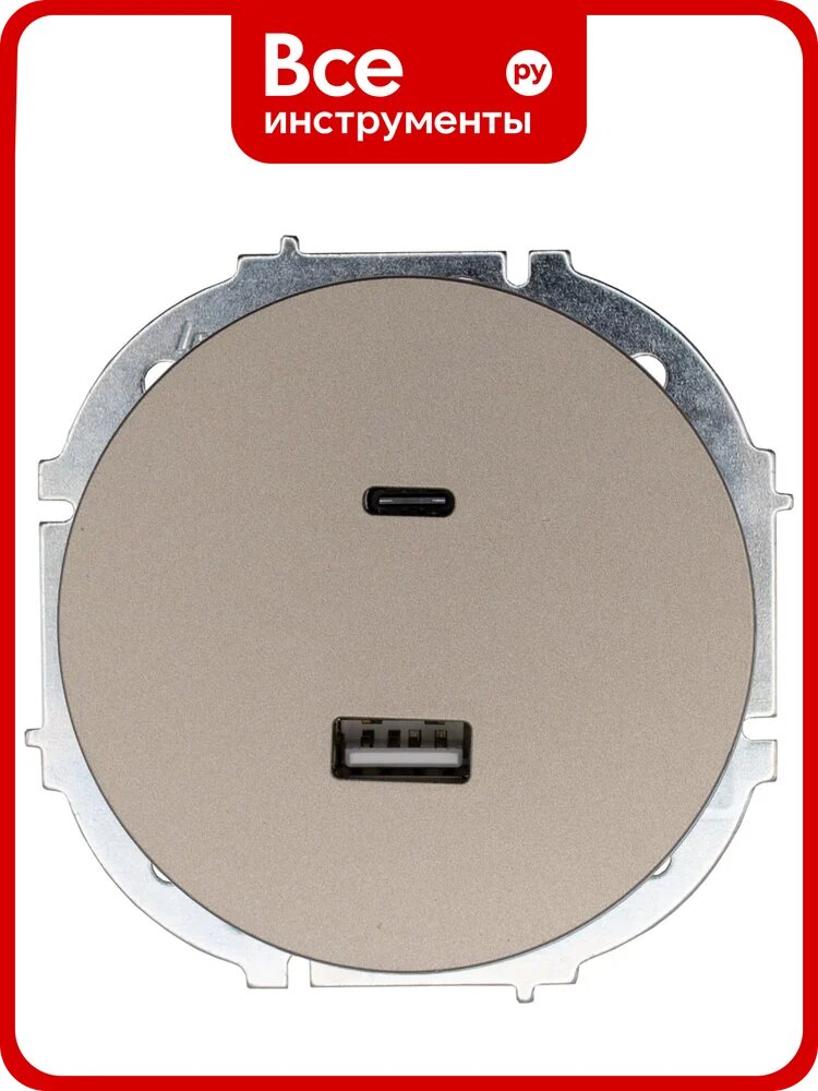 Розетка TC+ USB разъем Lezard OSEN титан 743-3788-192TC