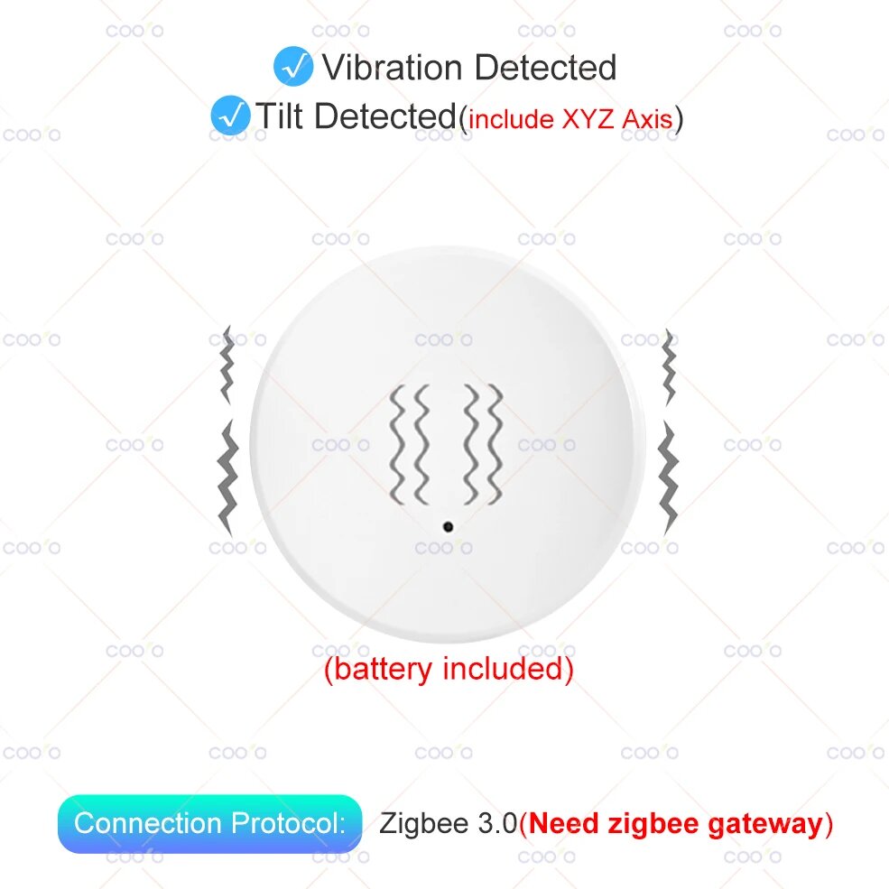 Датчик вибрации coolo Zigbee для умного дома Type 2
