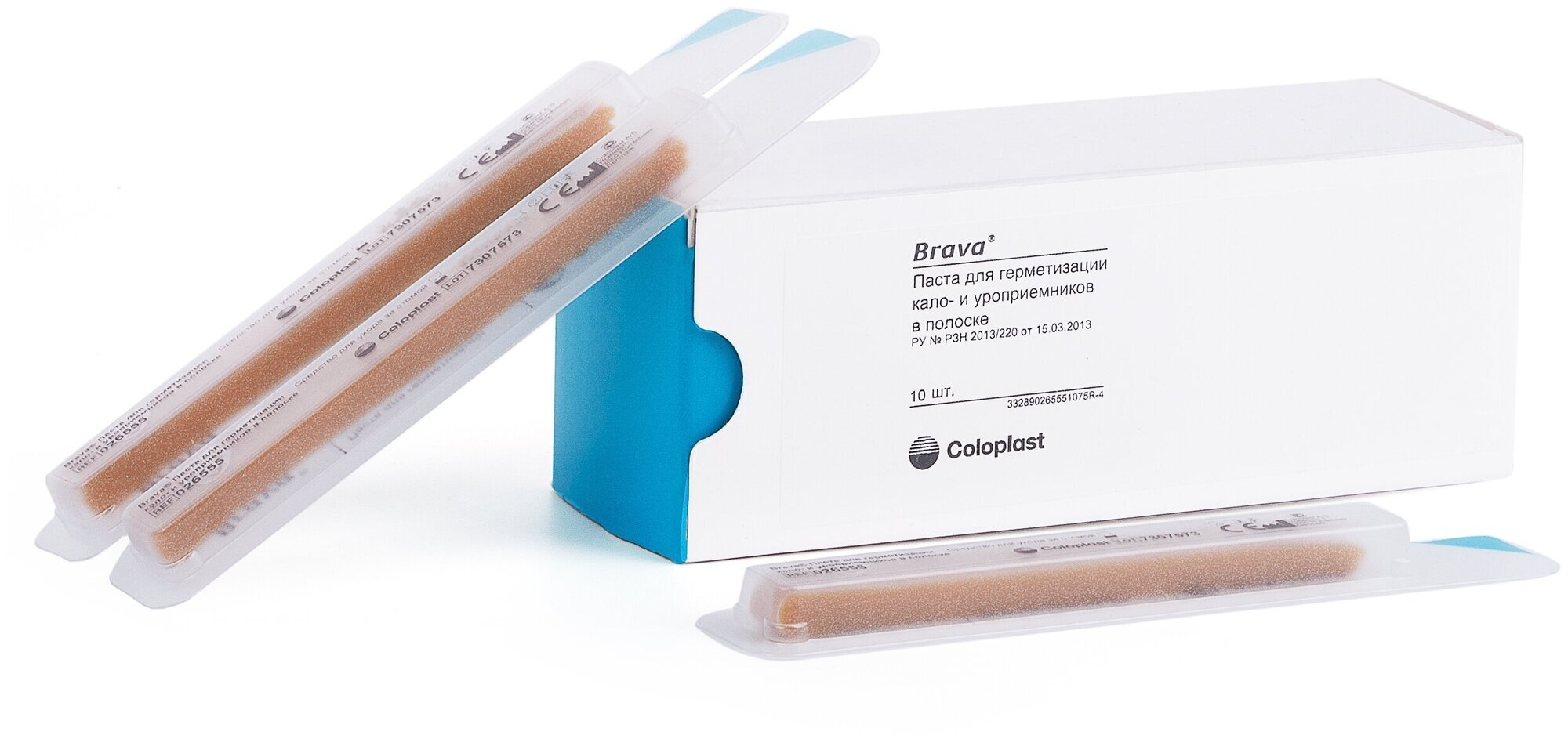 Паста герметик Coloplast 026555 в полосках для герметизации кало и мочеприемников 10шт.