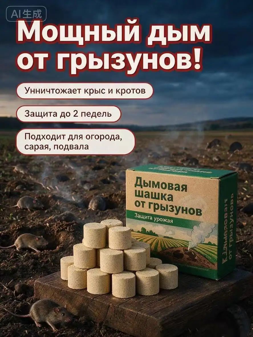 GK two мощный, дымовая шашка от кротов и грызунов, набор 15 штук, эффективная защита участка и газона