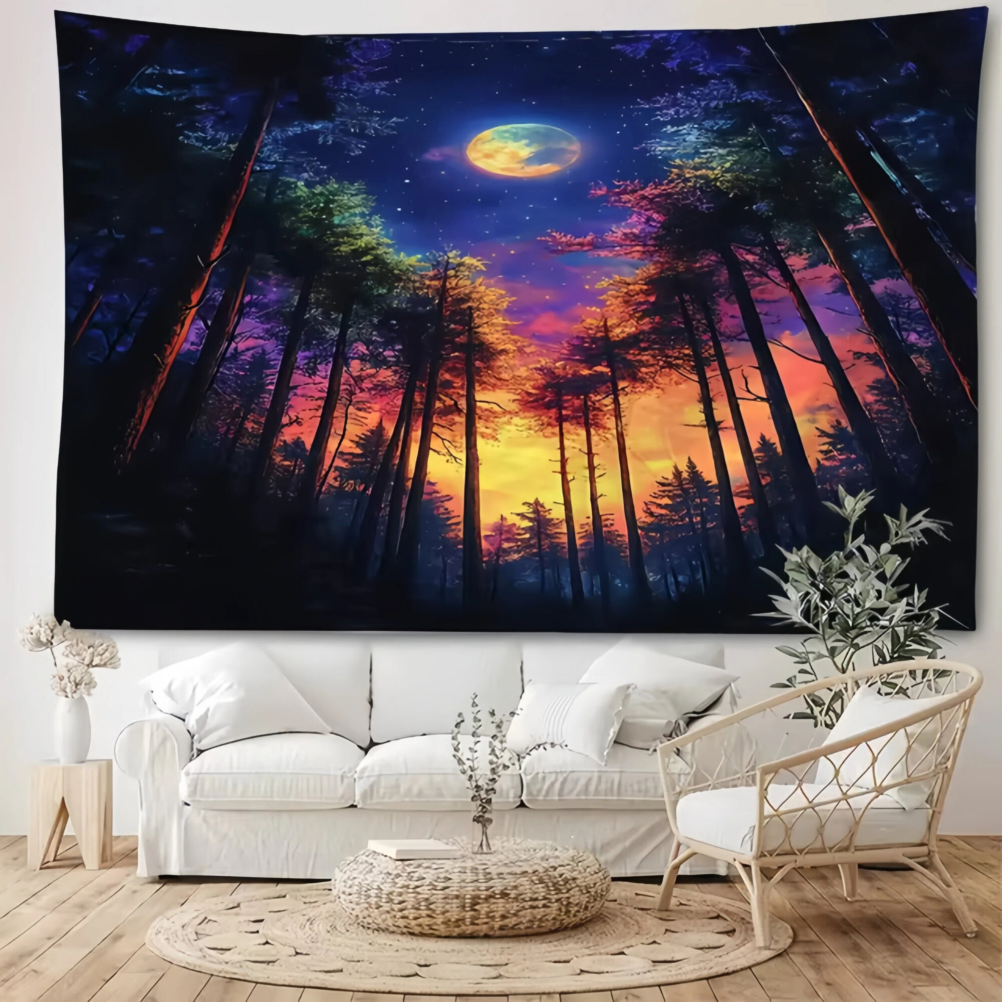 Полотно с флуоресцентными мотивами, яркий декор для стен, размер 150×230 см, для гостиной, спальни, интерьера дома, современное настенное украшение