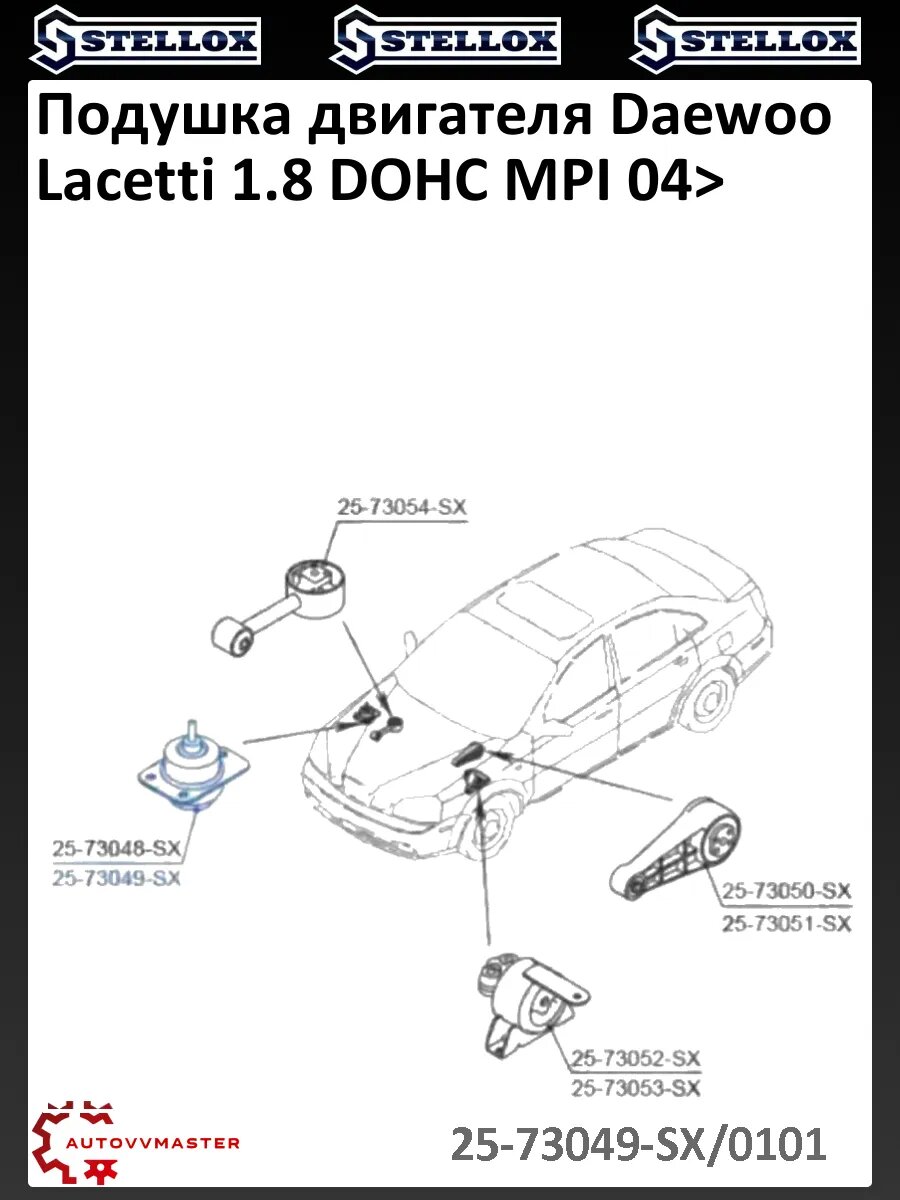 Подушка двигателя Daewoo Lacetti 1.8 DOHC MPI 04>