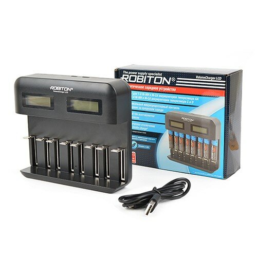 Автоматическое зарядное устройство Robiton VolumeCharger LCD, 8 независимых каналов заряда, автоматическое отключение