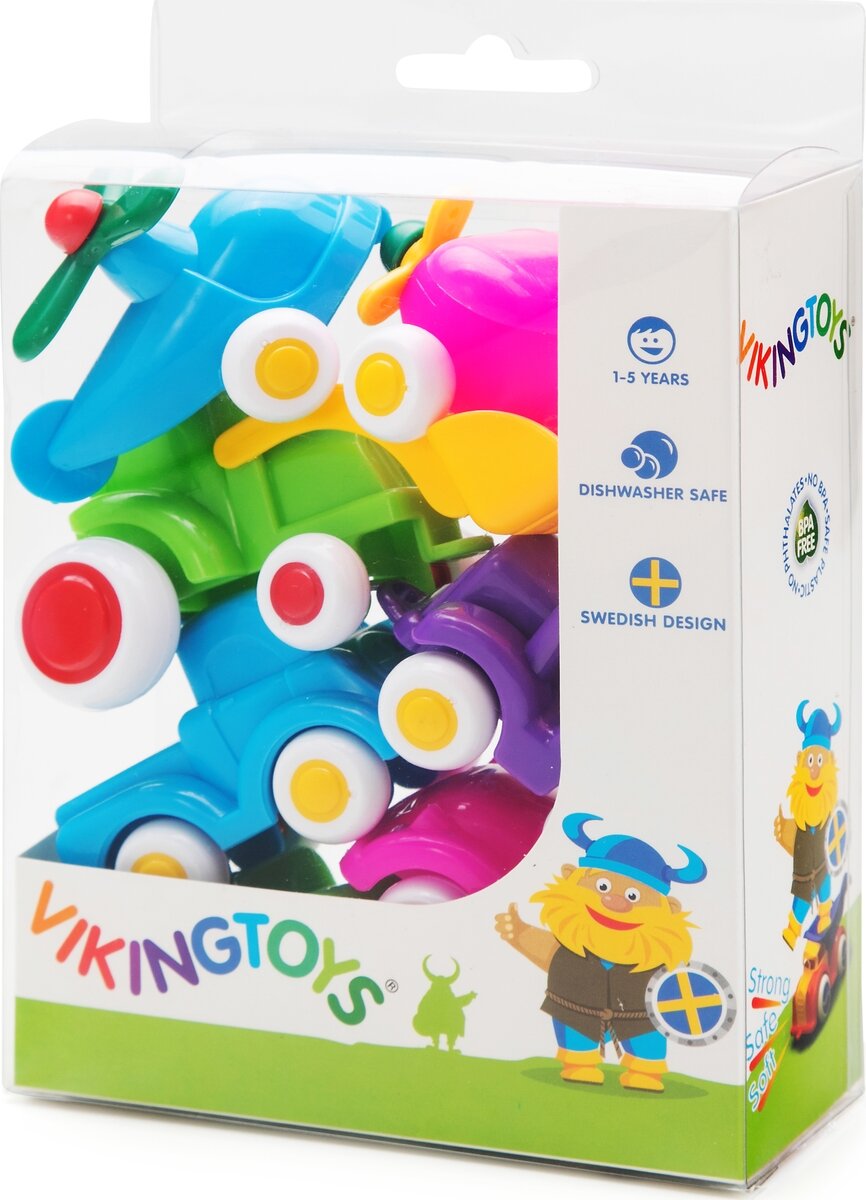 Viking Toys Набор 7 машинок и авиатехники Fun Color