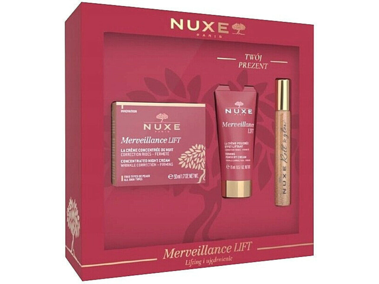 Набор для лица с лифтингом Nuxe Set Merveillance Lift,50мл+15мл+8мл
