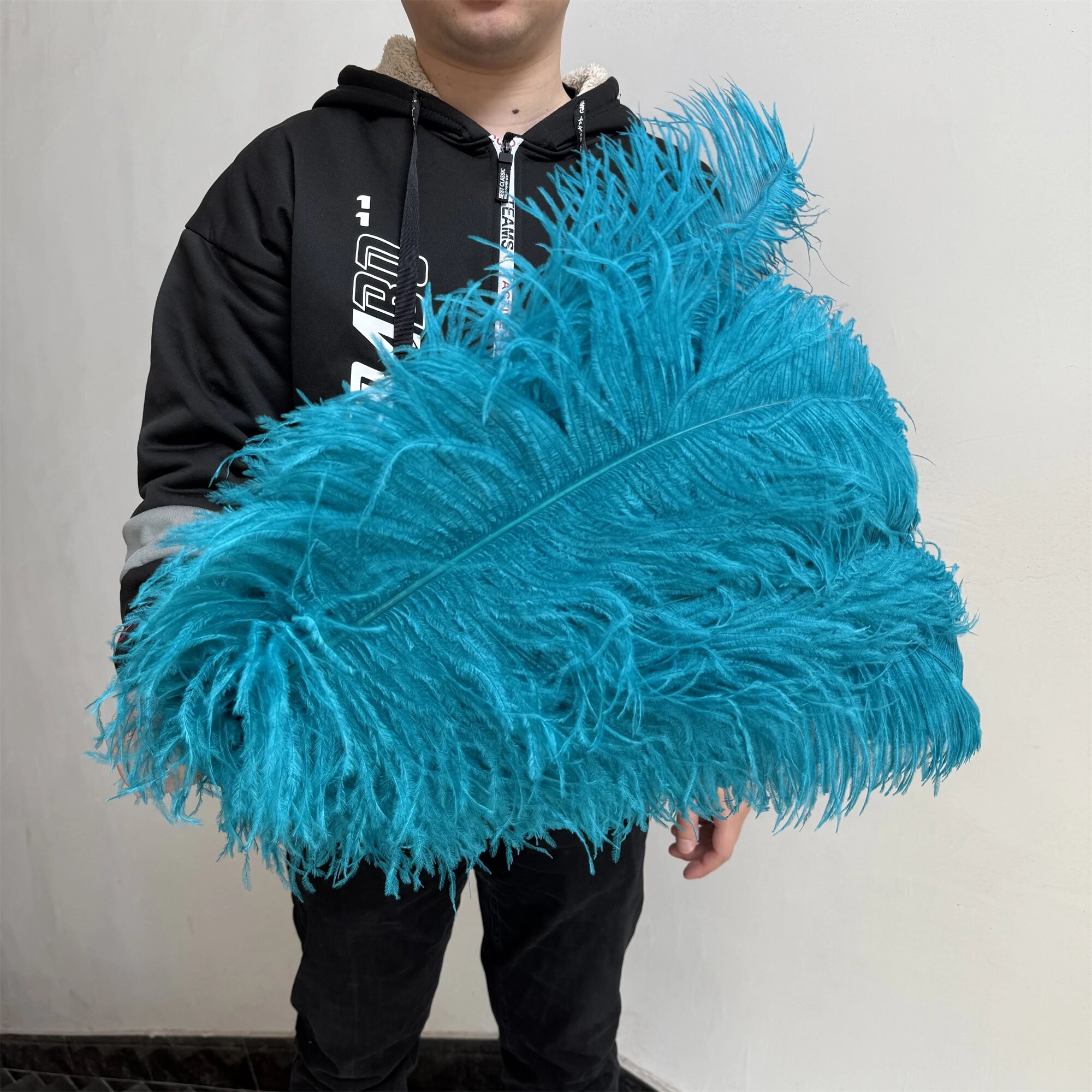 Страусиные перья WqlcraftS 15-60 см, набор из 10 штук 15-20cm 6-8inch, Синий, Peacock blue