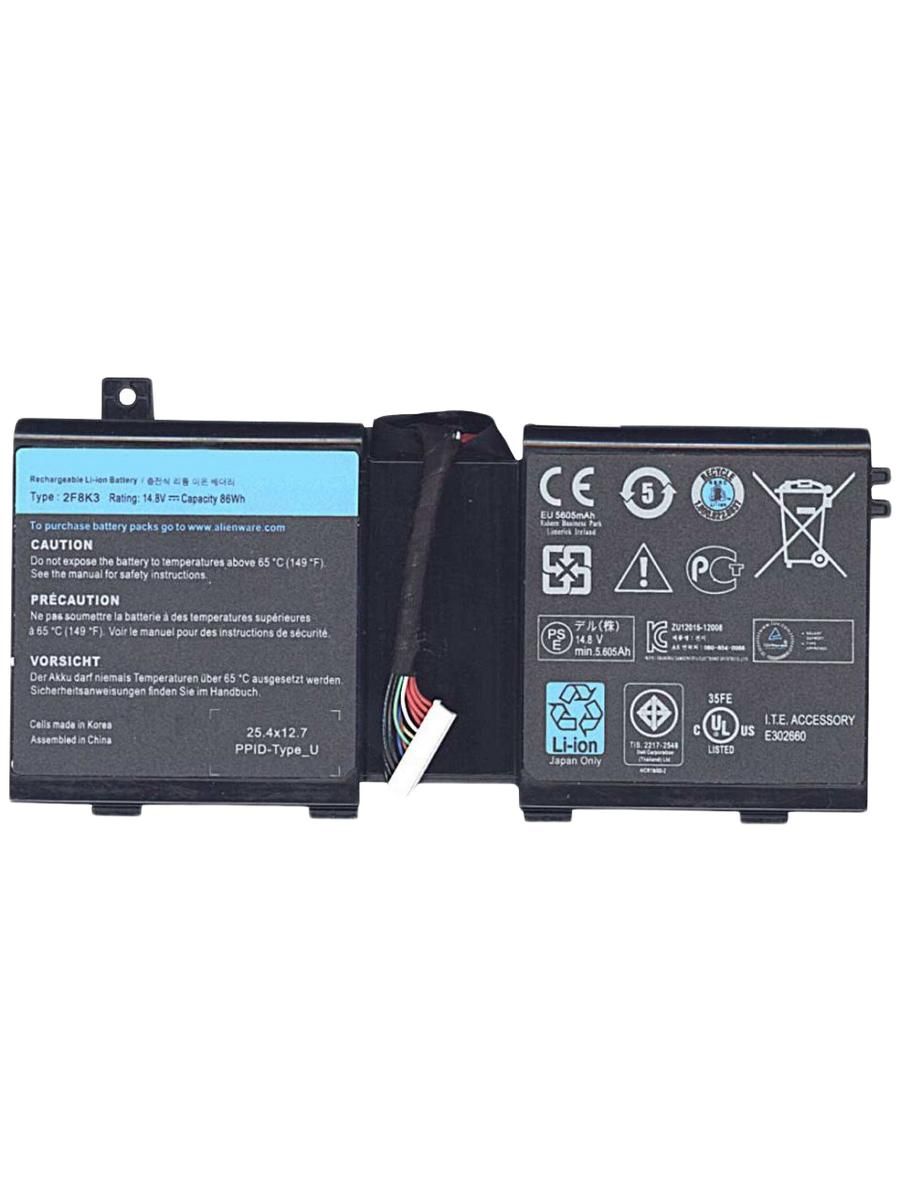Аккумуляторная батарея для ноутбука Dell Alienware M17x R5 14.8V 86Wh 2F8K3 черный