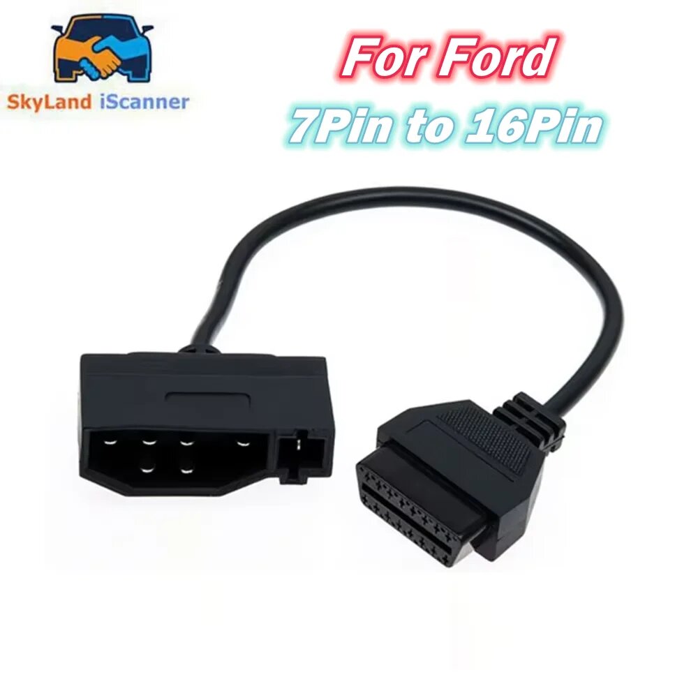 Кабель-адаптер Ford 7Pin На OBD2 16Pin: Кабель Для Передачи Данных Для Автомобилей Ford С 7-контактным Раз