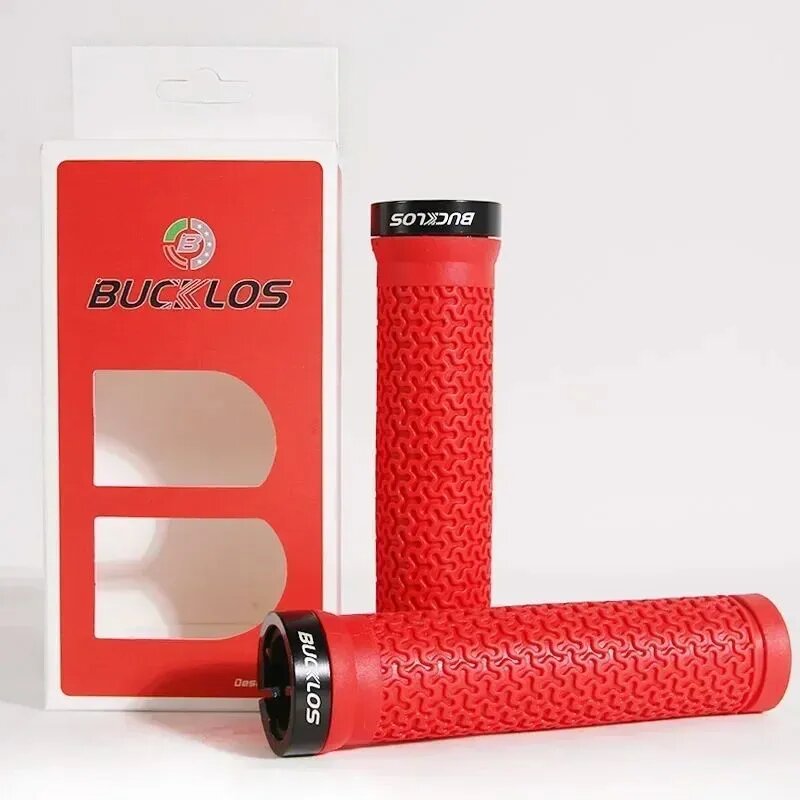 Ручки-грипсы BUCKLOS для велосипеда, самоката, 130мм, красные