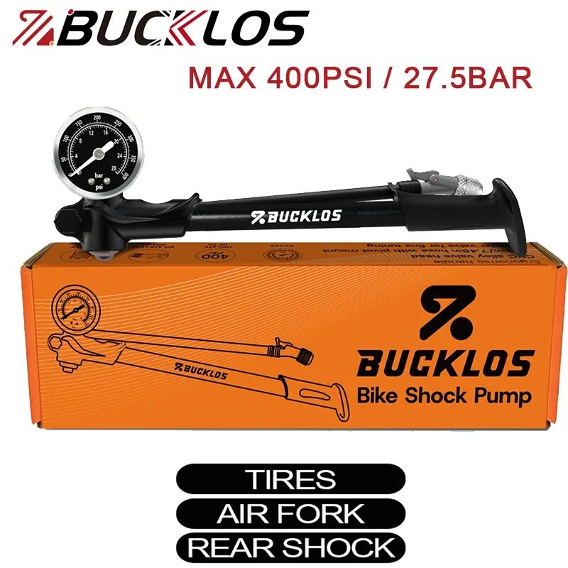 BUCKLOS Насос для велосипеда 400 PSI Черный