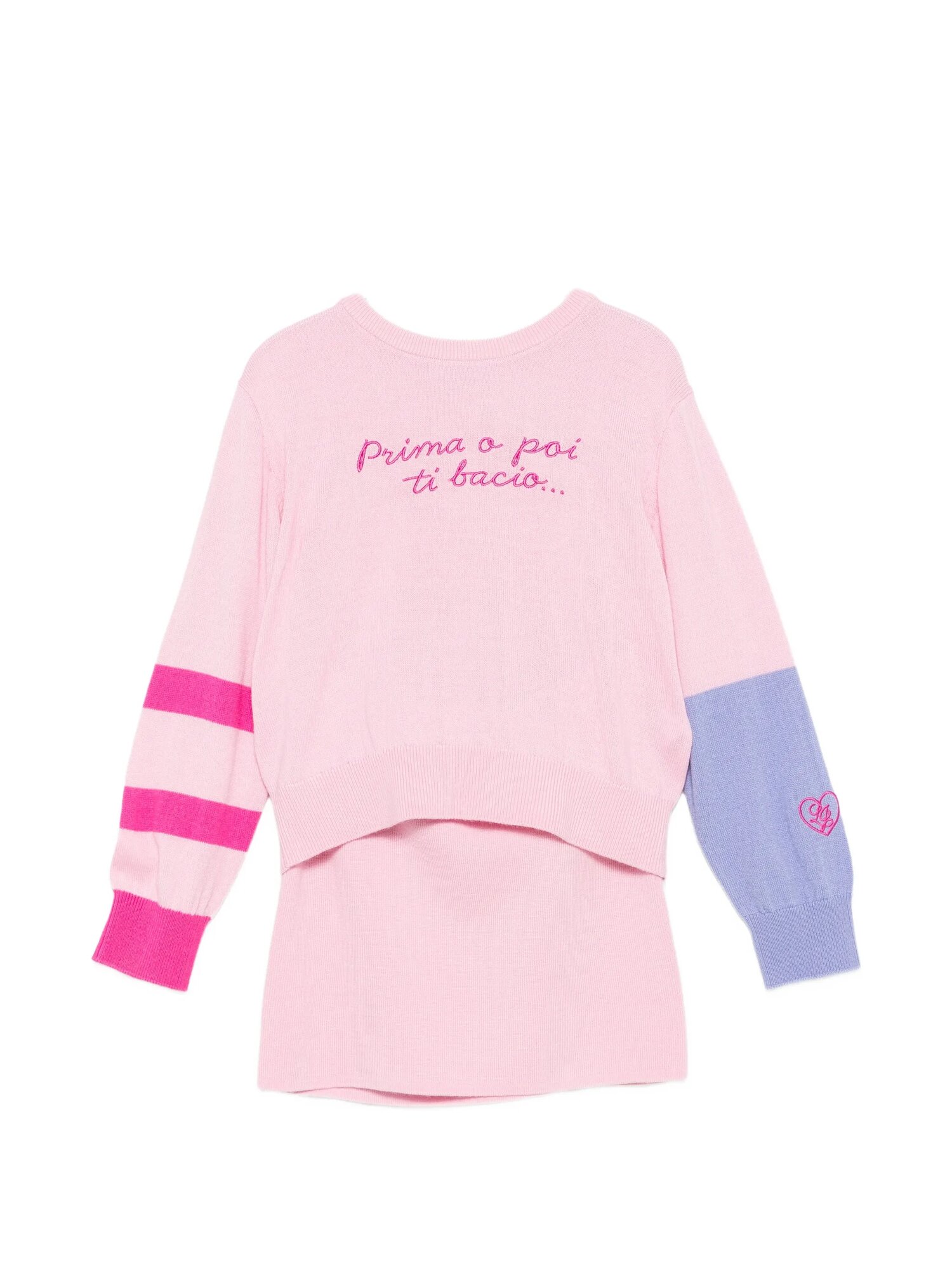 Свитер Heart-intarsia logo-embroidered sweater and skirt