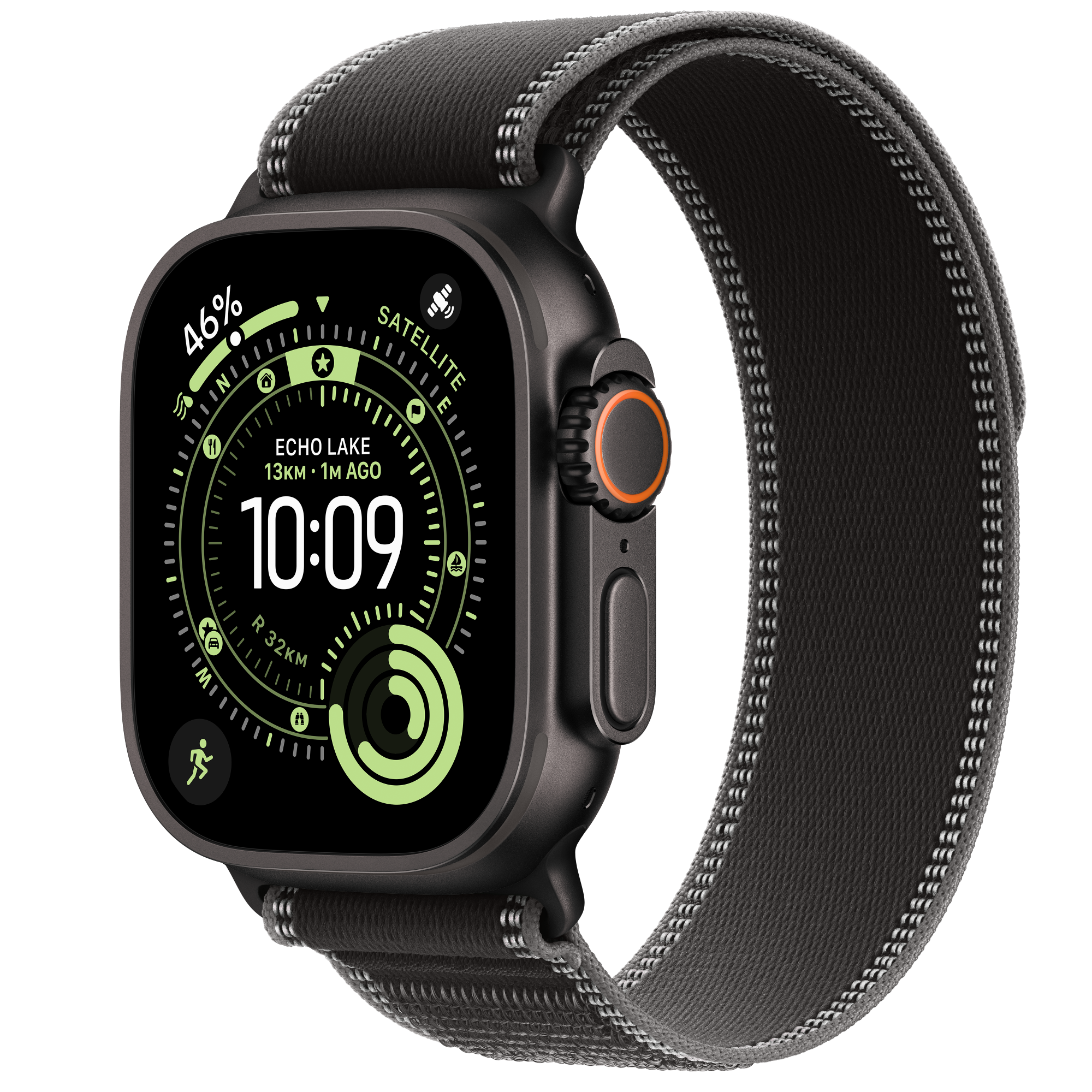 Часы Apple Watch Ultra 3 2025 49mm Black Titanium Case With Black/Charcoal Trail Loop (M/L)