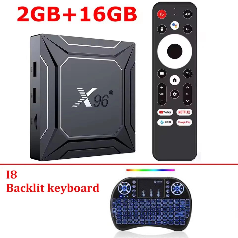 X96 M200 Smart TV BOX Android 14 4/64 ГБ Европейская вилка (EU Plug), 2G 16G add i8