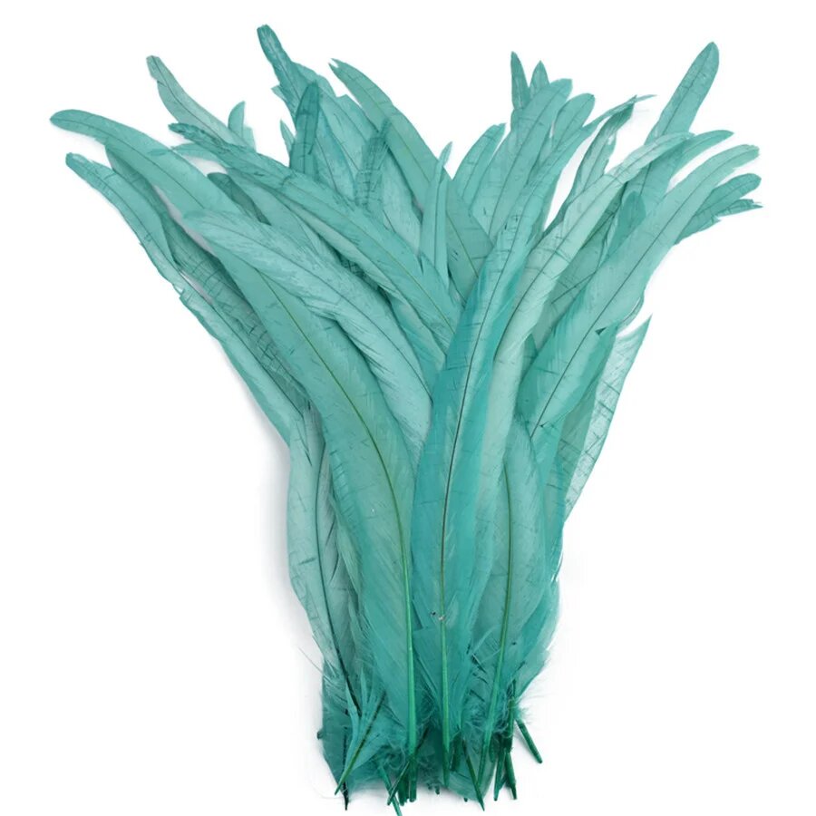 Натуральные перья фазана SQLzc 25-30 см 25-30cm-100Pcs, Зеленый, мятно-зеленый