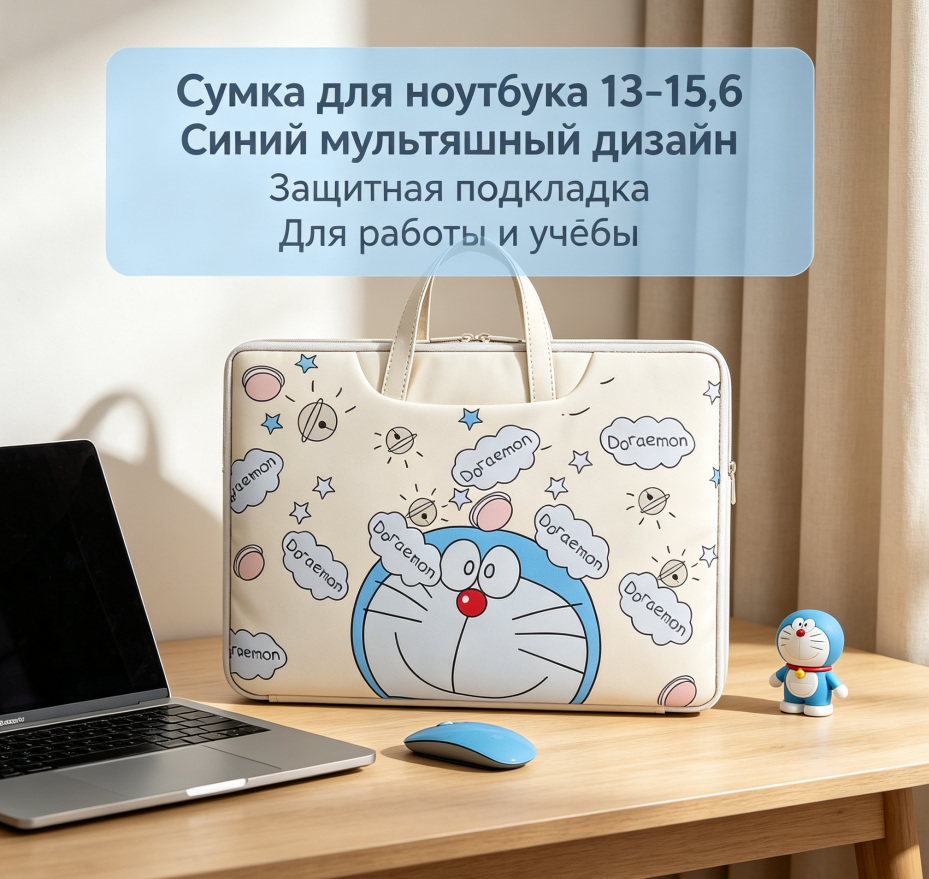 Симпатичная сумка для ноутбука 13‑15,6 дюйма, портативная защитная сумка‑чехол для ноутбука и планшета, противоударная