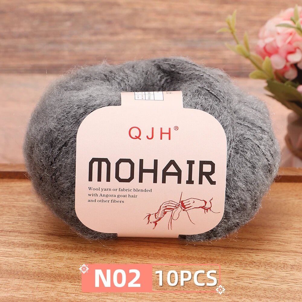 Пряжа QJH Мохер/акрил 10 шт. 25г для вязания N02 - 10PCS