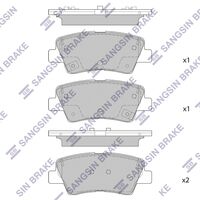 Колодки Зад. hyundai Solaris, I10, I30, I40, Tucson 09 > / Kia Soul, Rio 09 >/ Ssangyong Actyon 10 > (SANGSIN SP1851)