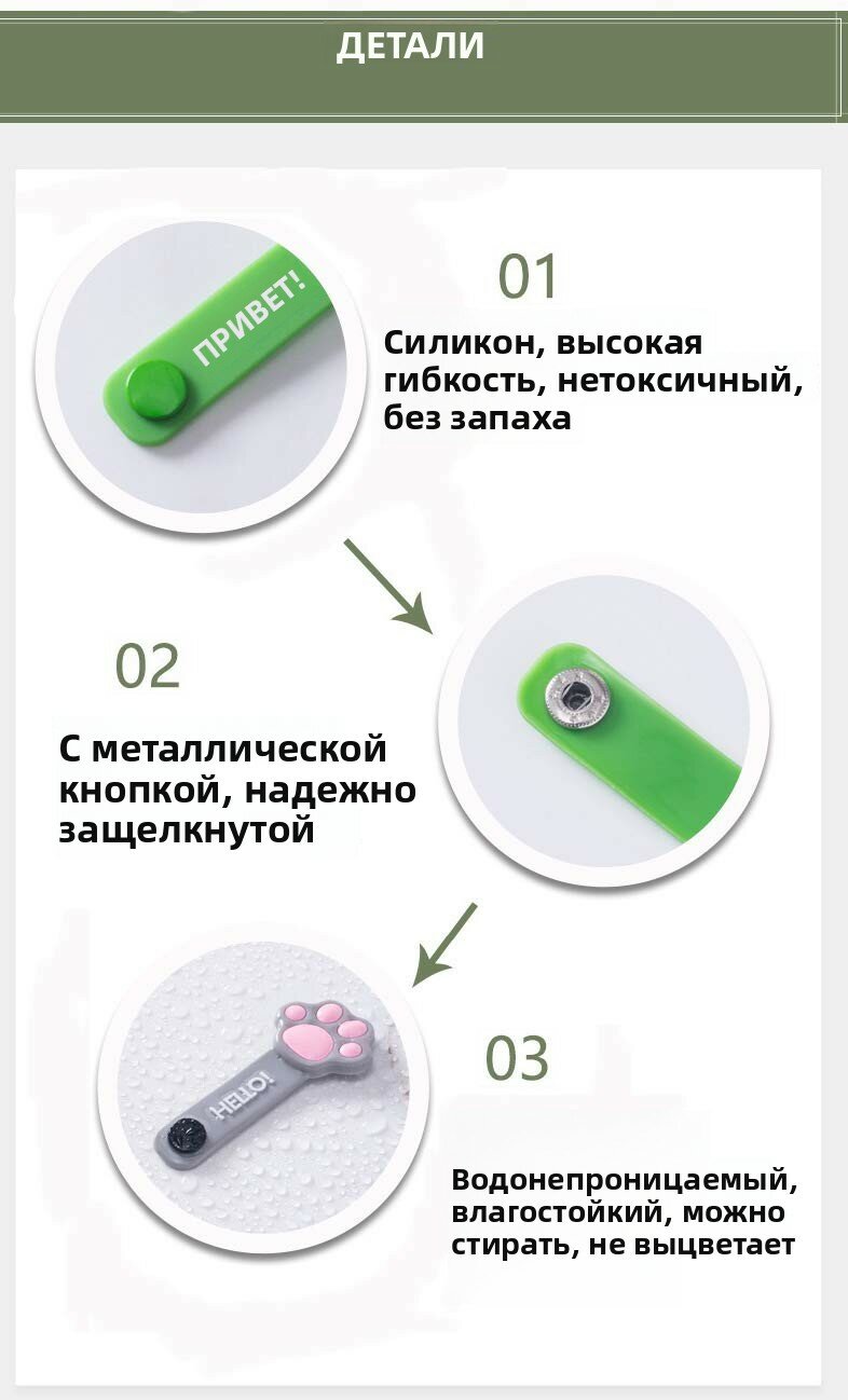 Ленты для фиксации наушников и кабелей, комплект 5 шт, мультяшный фруктовый дизайн