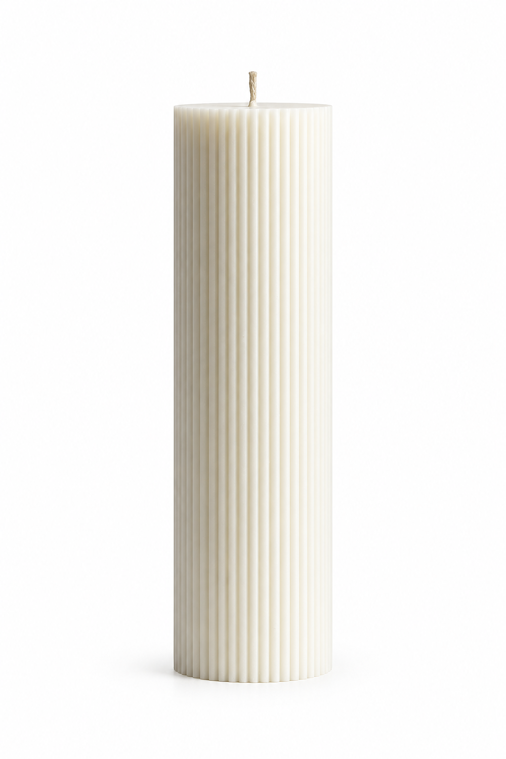 Свеча декоративная Dea Roma, ребристая белая, без аромата, 20×6 см, 1 шт.