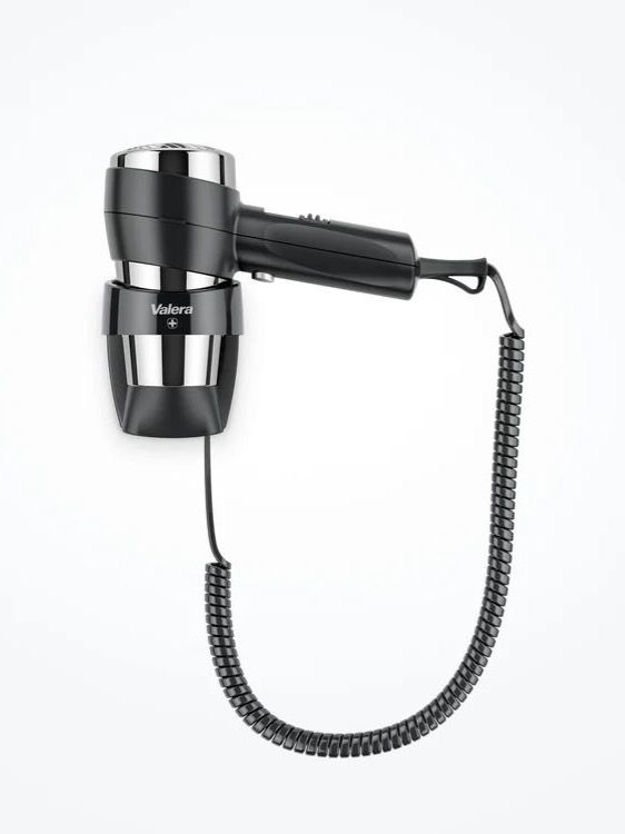 Фен настенный Valera Hospitality Action Super Plus 1600 (542.06/038A black), система безопасности, термостат выключения, спиральный шнур, холодный воздух, концентратор