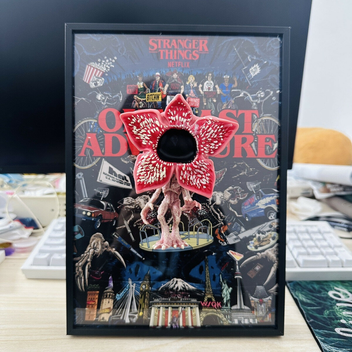 3D‑картина‑фигурка Демогоргон Stranger Things, размер 21×29,7 см, алюминиевая рама
