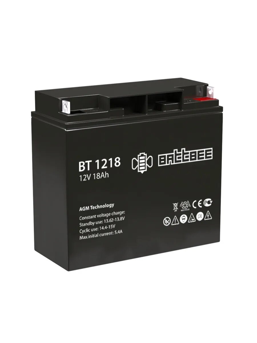 Аккумулятор BATT BEE BT 1218 12V 18Ач 181x77x167 обр. пол.