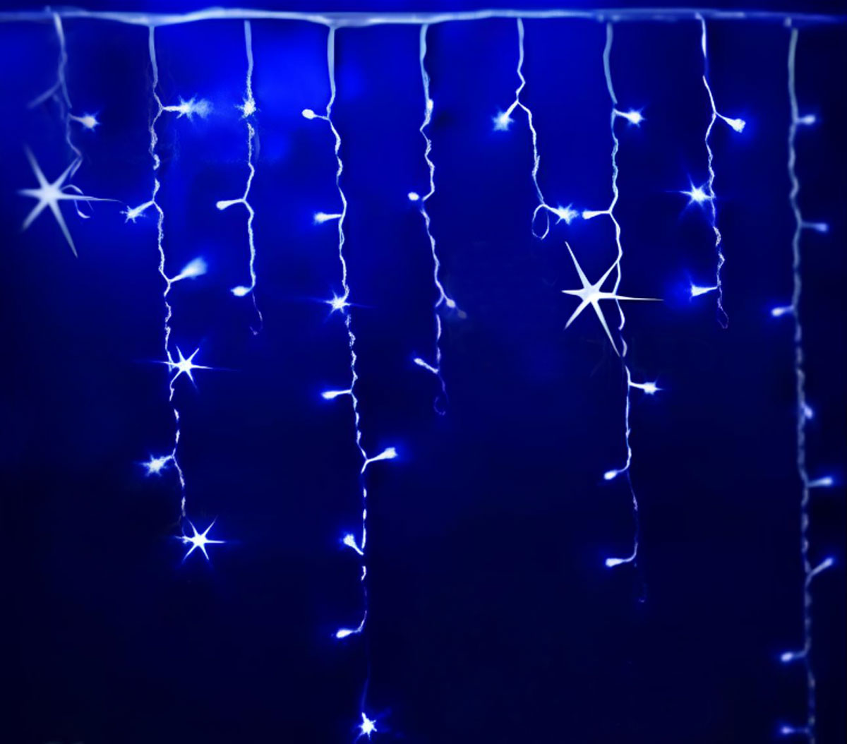 Гирлянда-бахрома светодиодная Rich Led 3х0.9 м, 144 шт. диодов, мерцание, синий цвет свечения