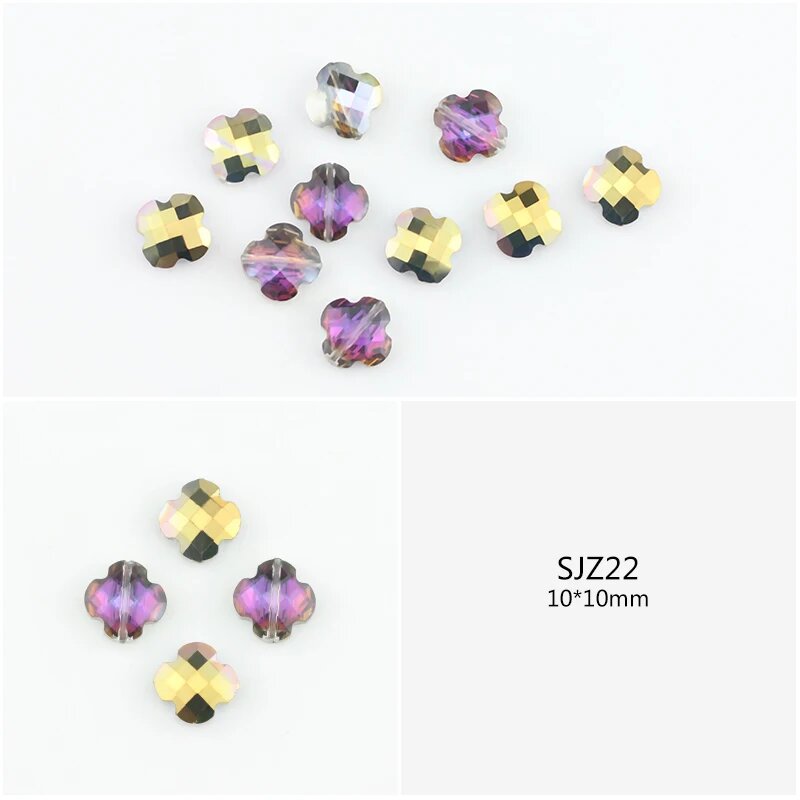 Хрустальные бусины в форме клевера 12 мм 10Pcs, SJZ 22