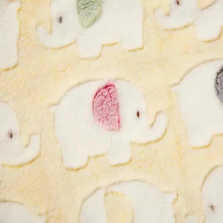 Плюшевый коврик-одеяло для собак и кошек, 104x76 см, Yellow elephant