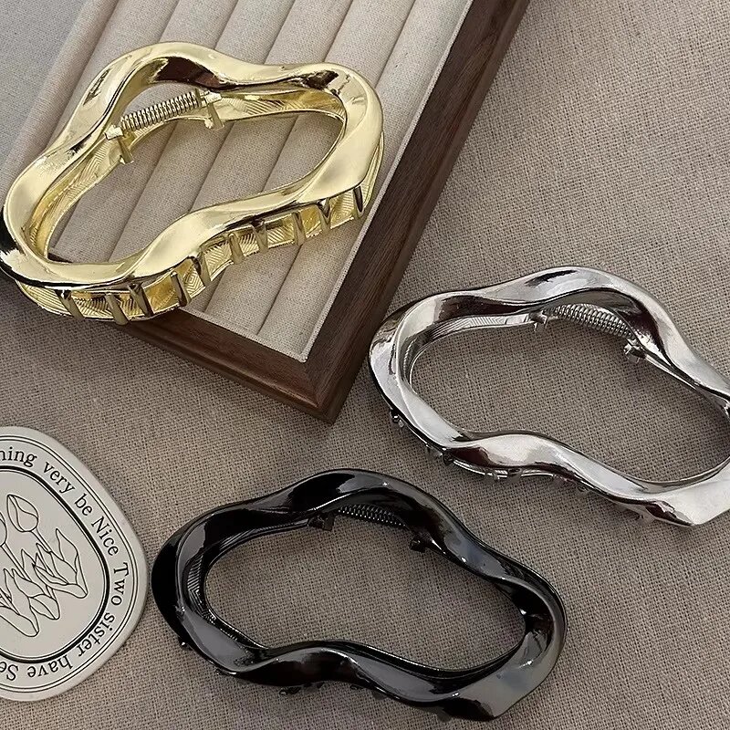Серебряная заколка-краб для волос randomly 6pcs