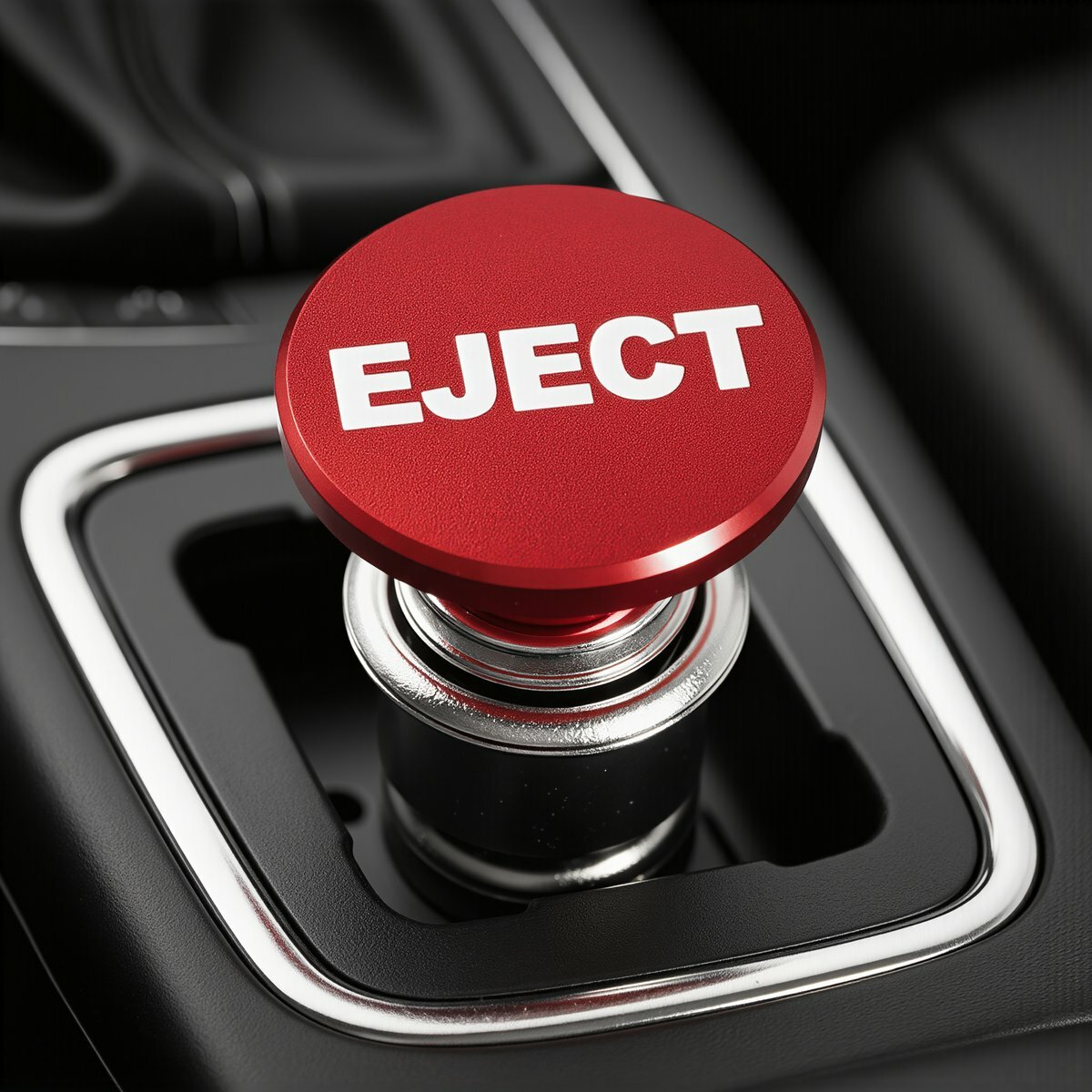 Автомобильная зажигалка прикуриватель алюминиевая красная модель EJECT, совместима с большинством легковых авто, мотоциклов и велосипедов, простая установка без дополнительных инструментов