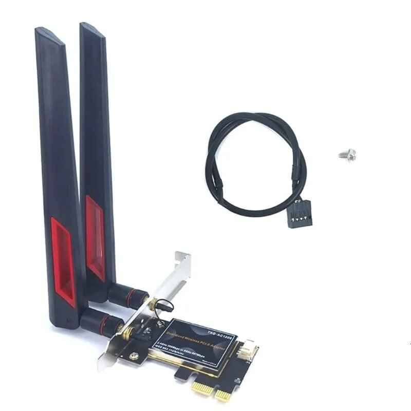 PCIe Wi-Fi карта 1200 Мбит/с 2.4/5 ГГц, - Оснащен 10 ДБ в