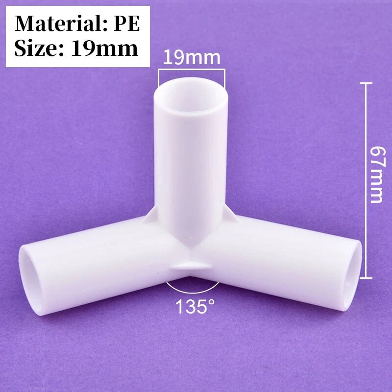 SgooHan белый пластиковый трубный соединитель 19 мм 135 Degree Three-way, 2Pcs