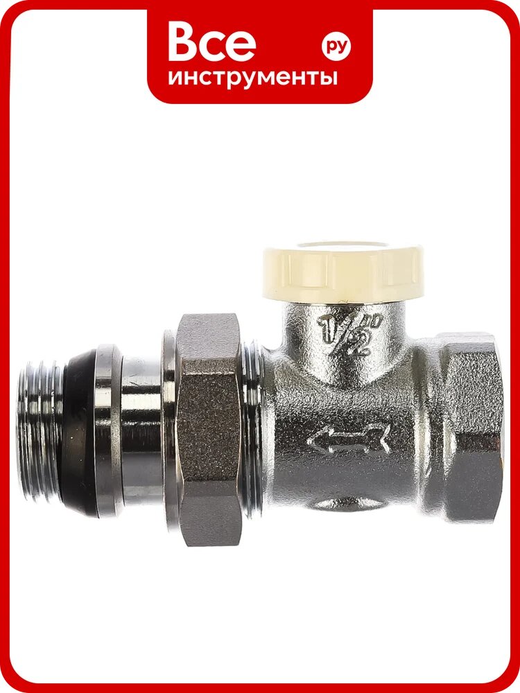 Радиаторный запорный прямой клапан IVANCI со стопорным кольцом 1/2" IVC.103002. N.03