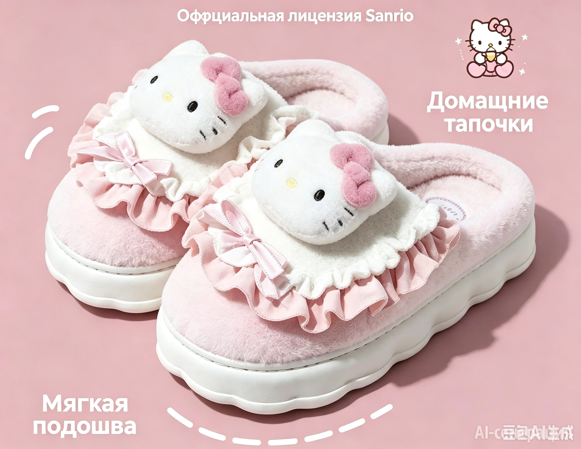 Тапочки Домашние плюшевые тапочки