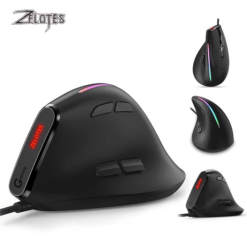 ZELOTES Мышь, черный, бордовый