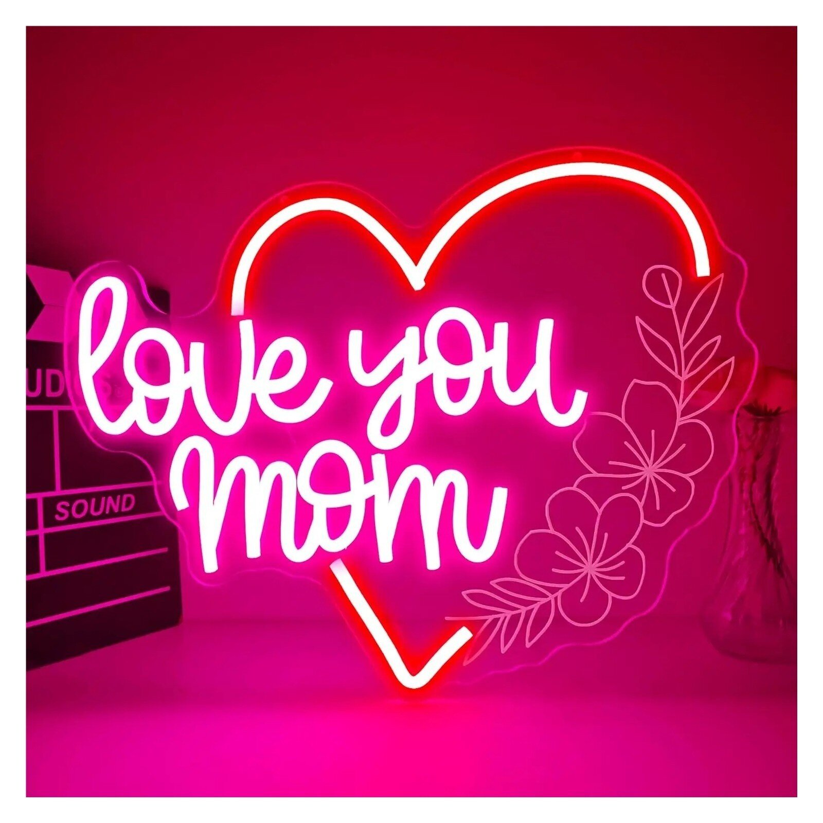 Неоновая Вывеска"Love You Mom"38X29.2cm