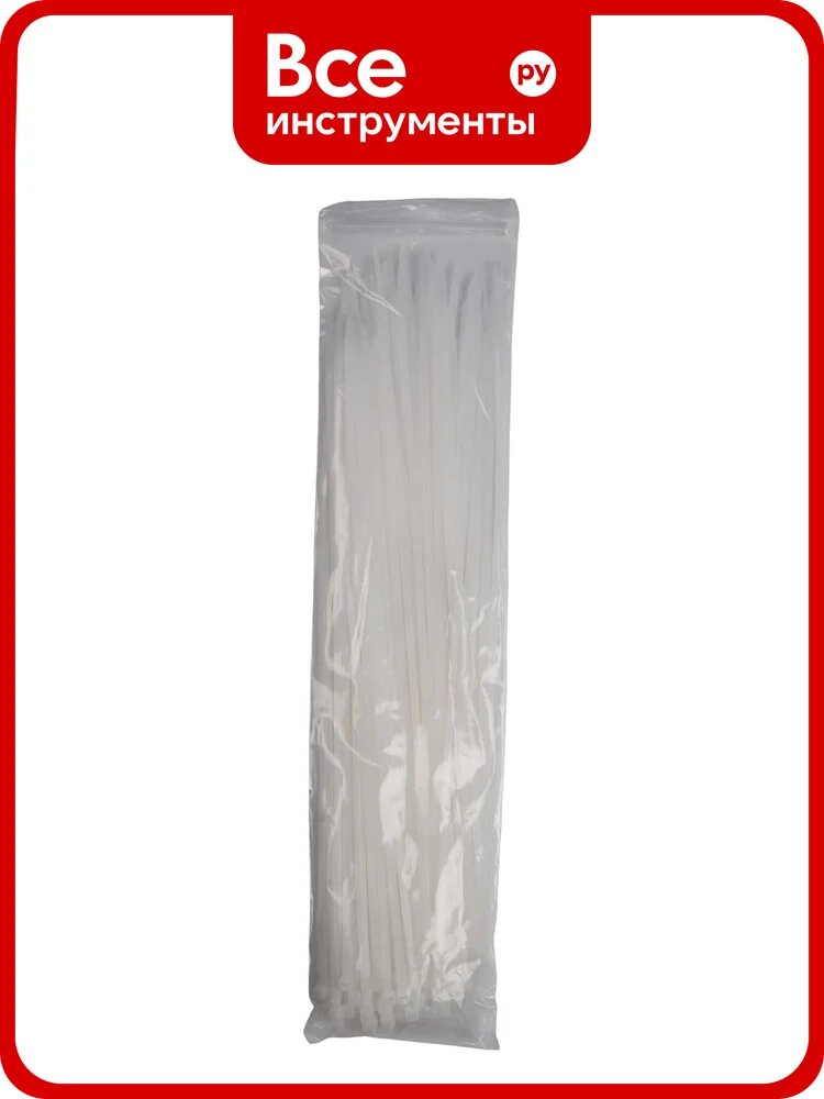 Кабельная стяжка Jazzway PCT 4,8x400-100WH PA6.6, уп. 100 шт. 5054097