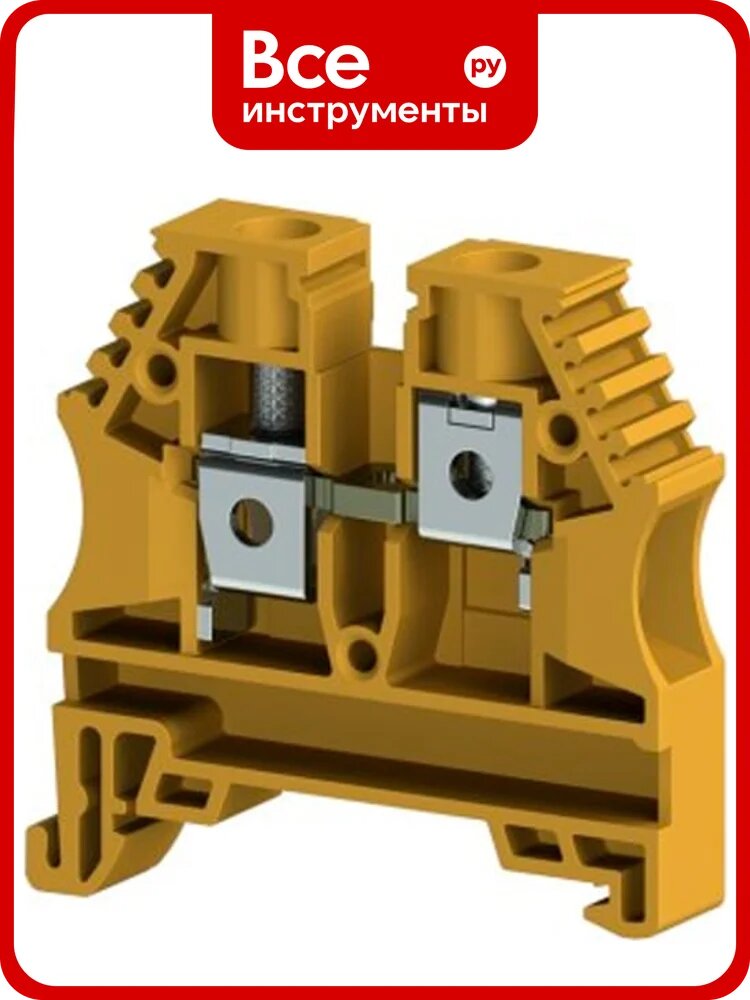Клеммник на DIN-рейку Klemsan 6мм. кв, желтый; AVK6(RP) 60 шт. 0.0.0.3.304143RP