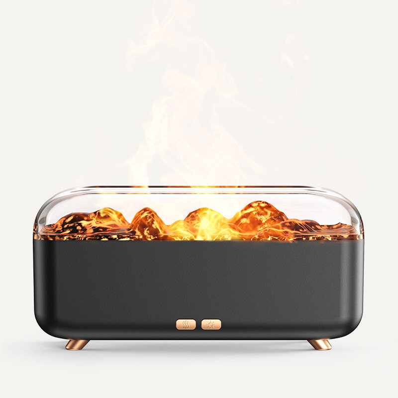 Настольный увлажнитель воздуха с эффектом лавы и подсветкой, черный, USB питание, для дома и офиса
