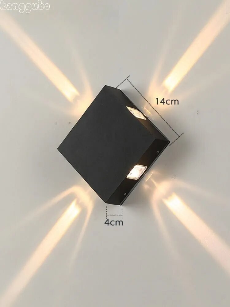 Franeda Настенный светильник LED, черный матовый, квадратный, 4 светодиода, 3000К